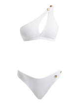 White Bikini with Italian Fabric and Gold Clasps - Eyre Design – Moeva