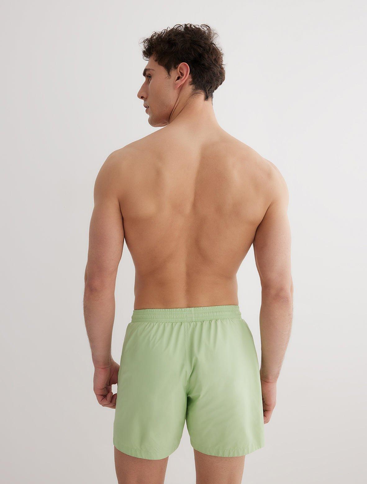 Louis Mint Green Shorts - Mid Thigh Length Men Swim Shorts | MOEVA Moeva